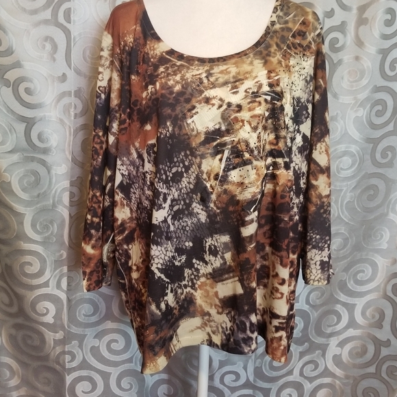 Laura Ashley | Tops | Laura Ashley Shredded Top With Stones | Poshmark